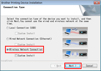 Configure the Brother machine for a wireless network with a USB cable ...