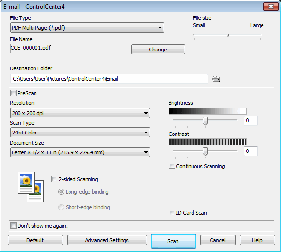 Scan to Email Attachment Using ControlCenter4 Advanced Mode (Windows ...