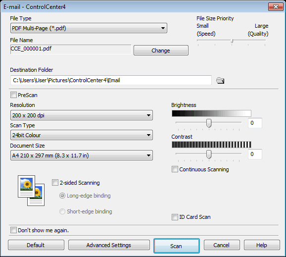 Scan to Email Attachment Using ControlCenter4 Advanced Mode (Windows ...