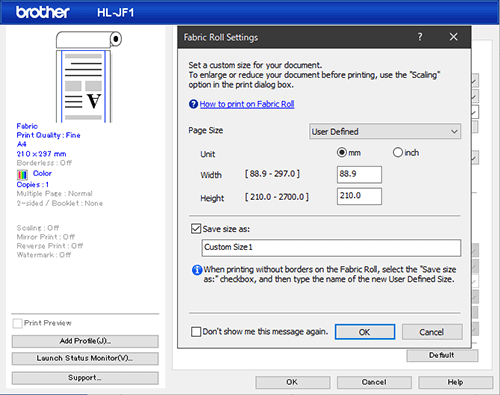 How to print on fabric roll (Windows)