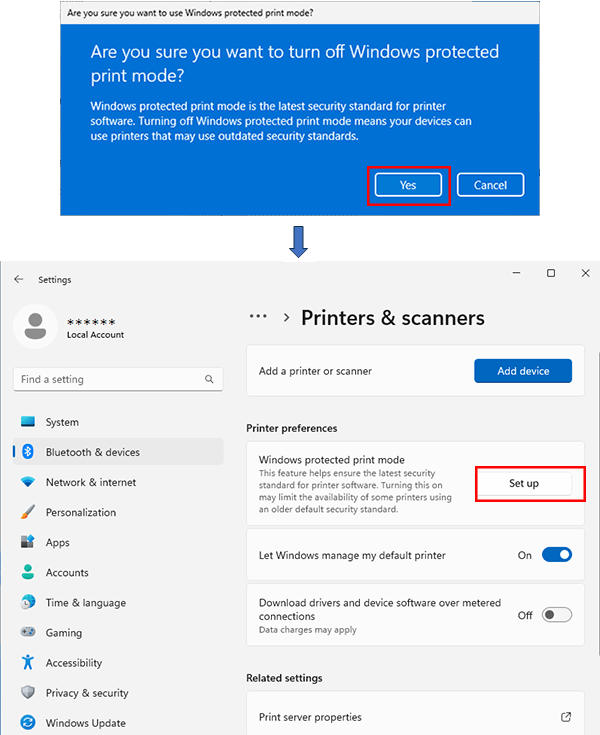 I cannot install the printer driver or print in Windows 11. |Brother