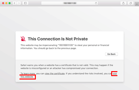When accessing Web Based Management via HTTPS, I get a security warning ...