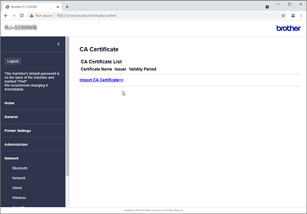 Installing a CA certificate